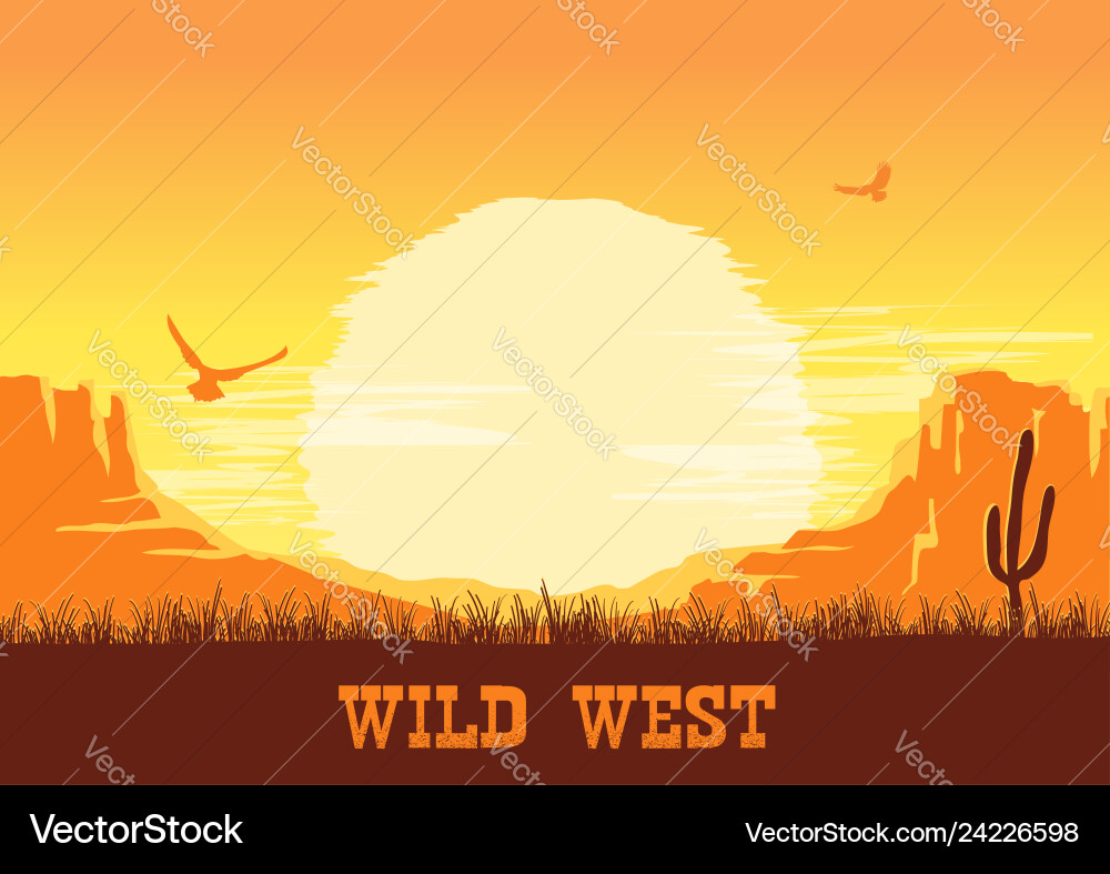 Western american desert nature background Vector Image