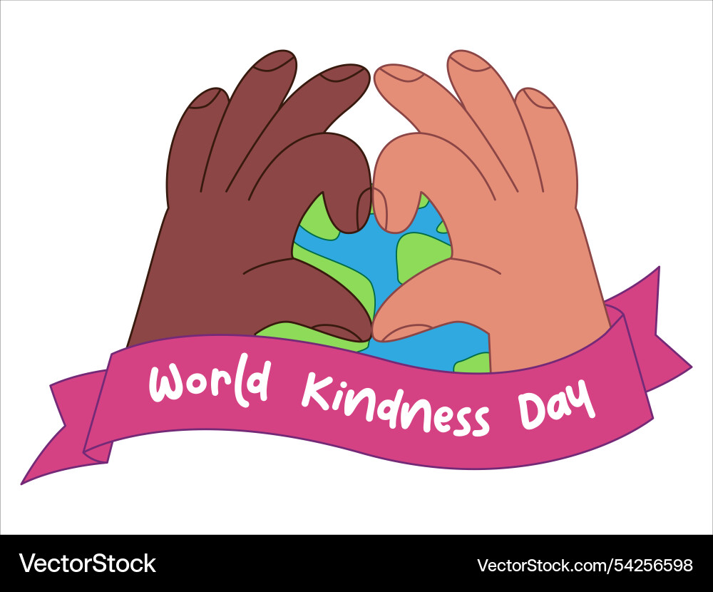 World kindness day hands shaped heart sign Vector Image