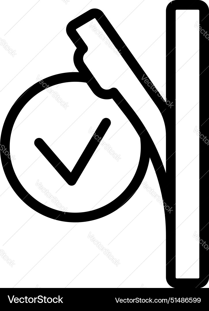 A bold line art of check mark Royalty Free Vector Image
