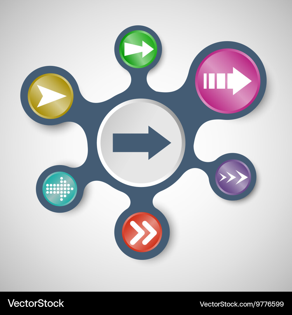 Arrow infographic templates with connected Vector Image