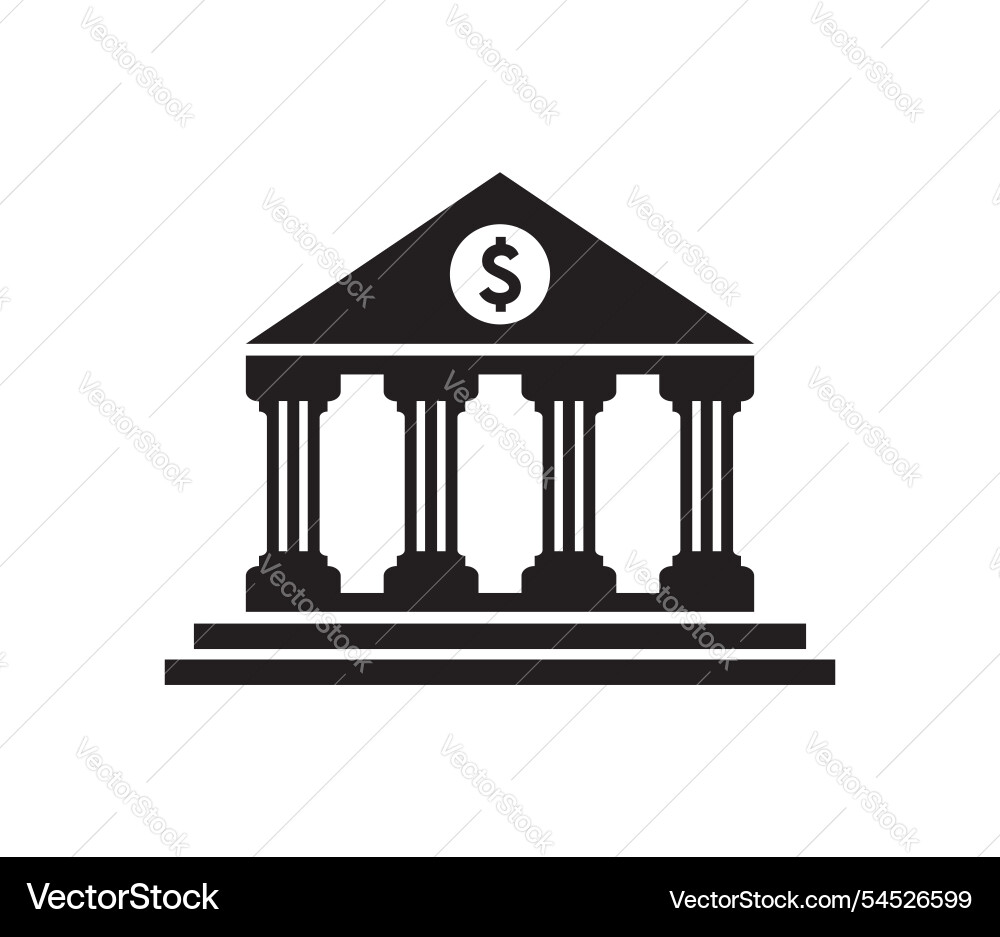 Bank building icon financial institution Vector Image