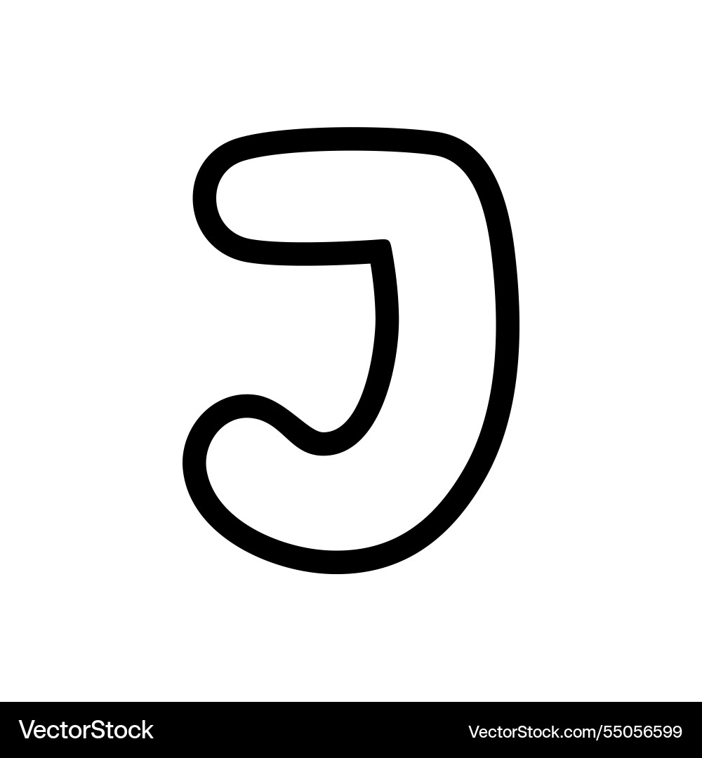 Cute letter j outline Royalty Free Vector Image