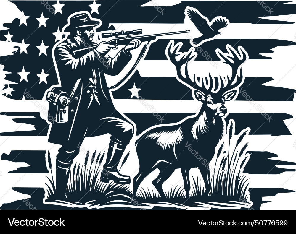 Deer flag svg hunt hunting sv Royalty Free Vector Image