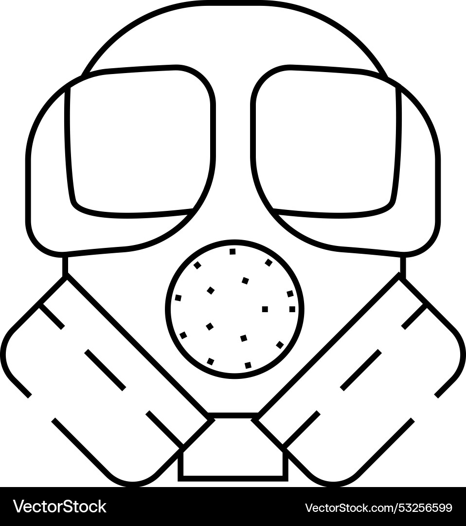 Gas mask line icon Royalty Free Vector Image - VectorStock