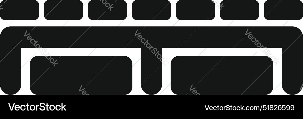 Long bench with backrest in simple style Vector Image