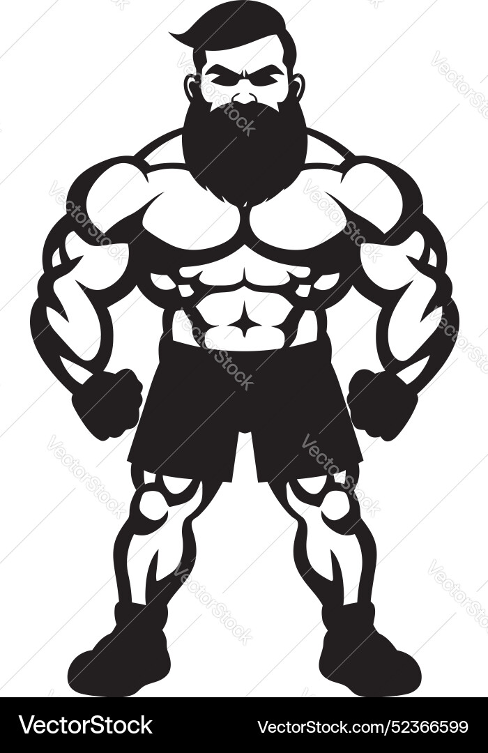 Massive power cartoon caricature bodybuilder Vector Image