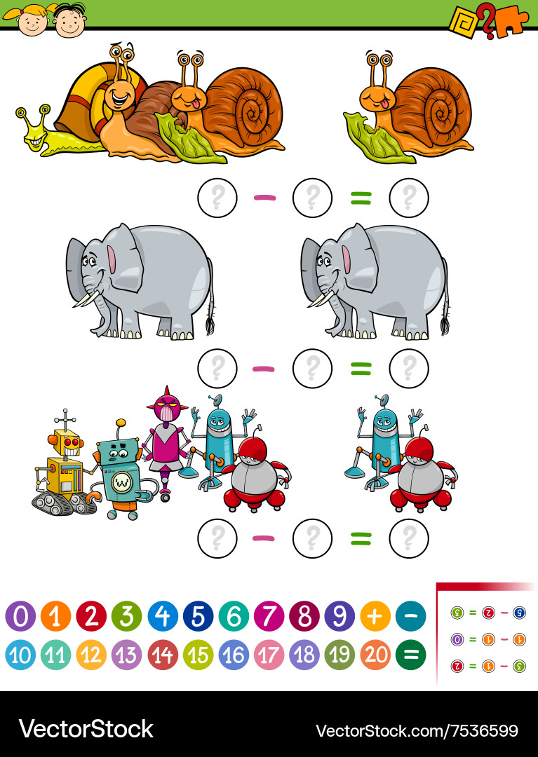 Math task cartoon Royalty Free Vector Image - VectorStock