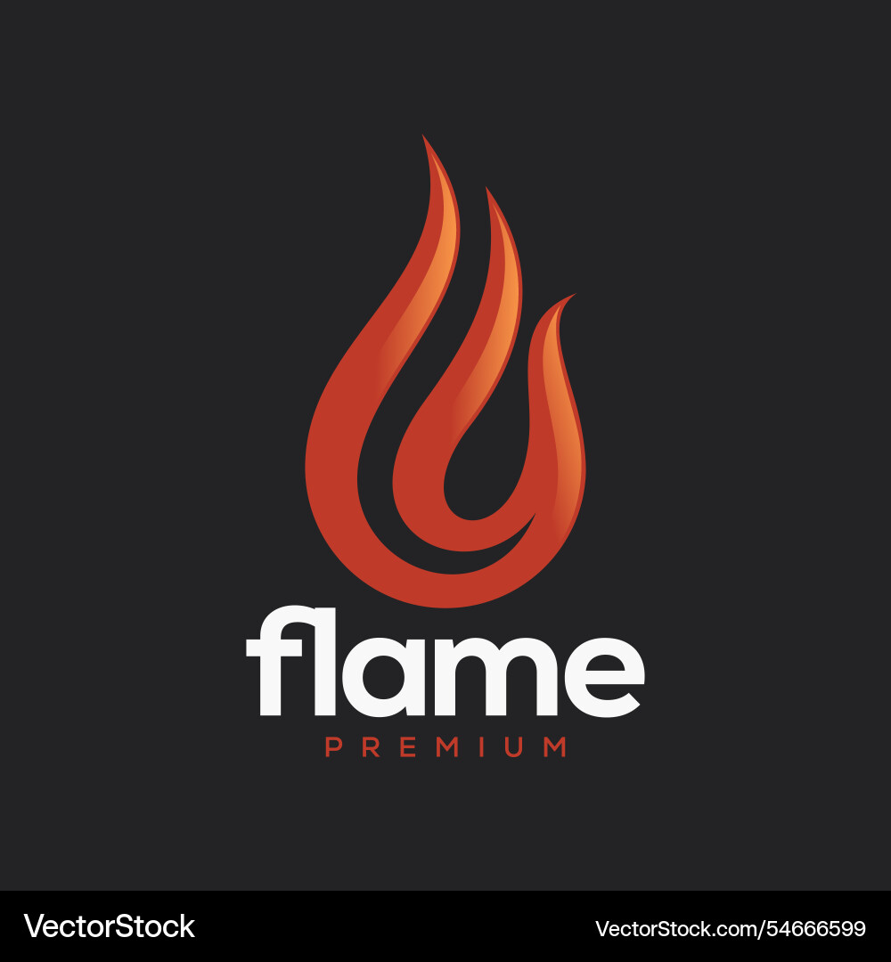 Red fire flame logo sign – Royalty-Free Vector | VectorStock