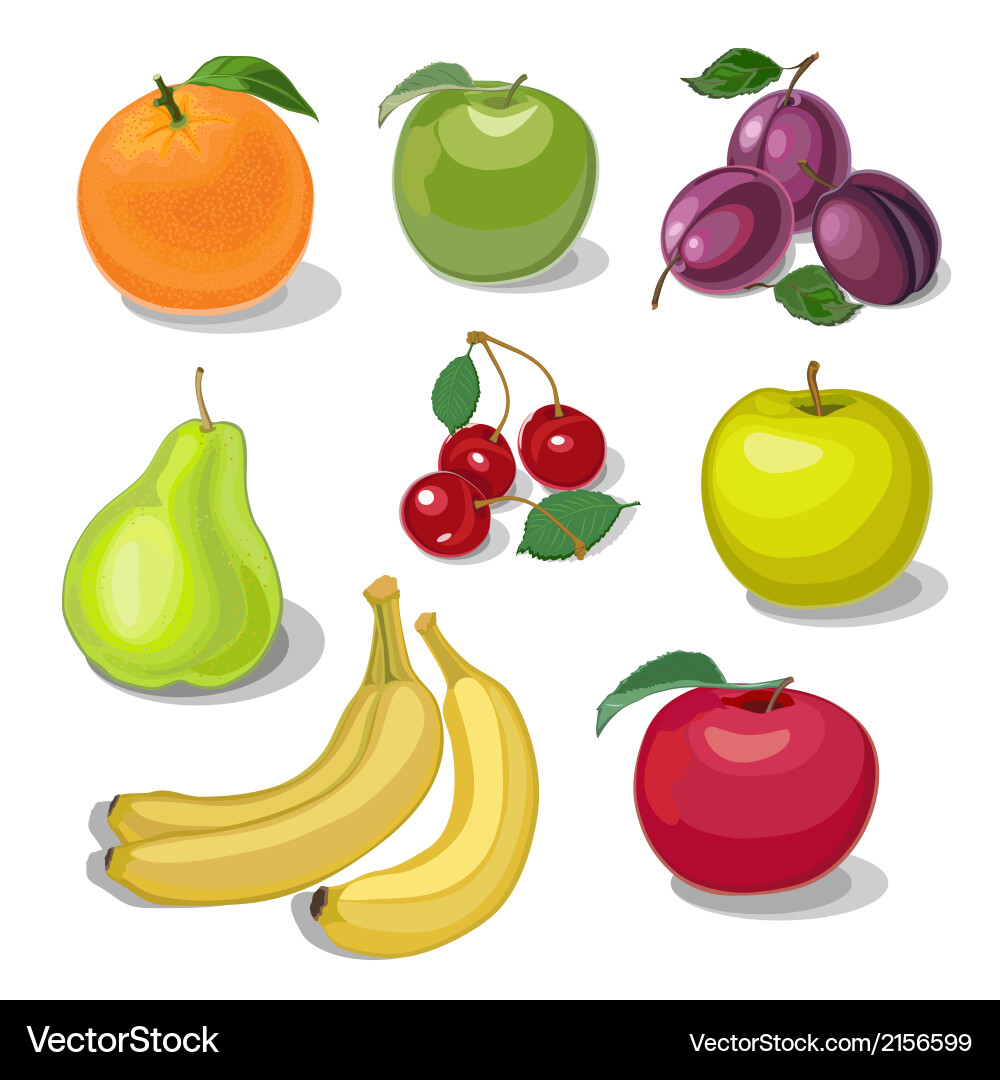 Set fruit Royalty Free Vector Image - VectorStock
