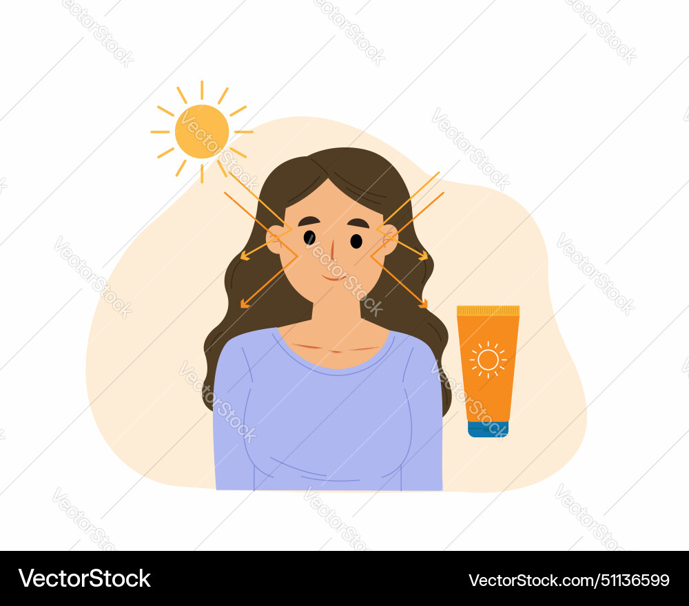 Sunscreen protect from sun heatstroke in summer Vector Image