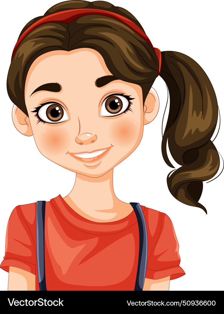 A smiling young girl Royalty Free Vector Image