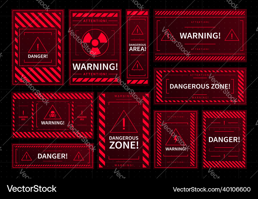 Danger Zone Warning Alerts Royalty Free Vector Image