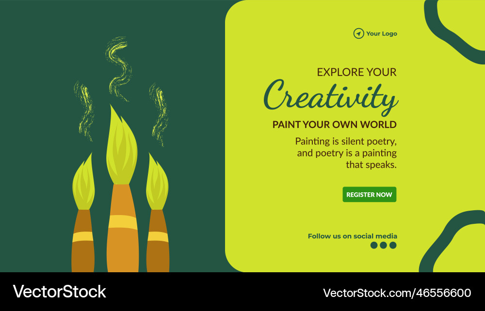 Explore your creativity landscape banner design Vector Image