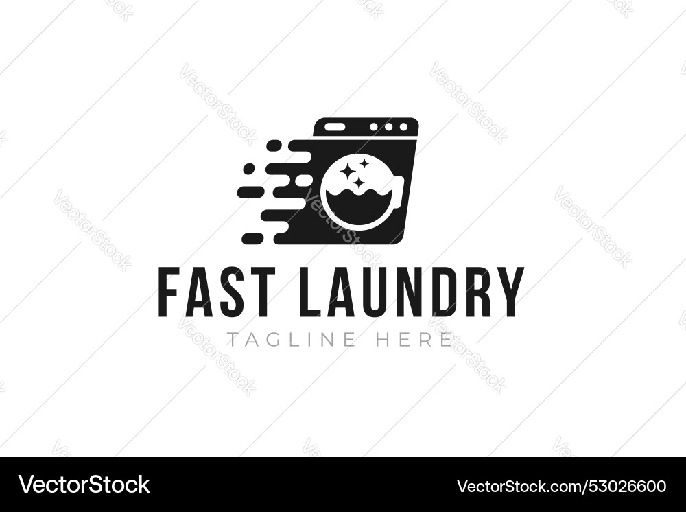 Fast and clean laundry logo design template Vector Image