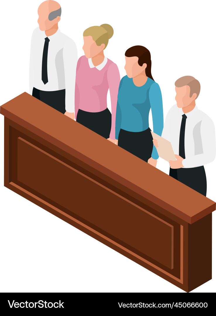 Jury court isometric composition Royalty Free Vector Image