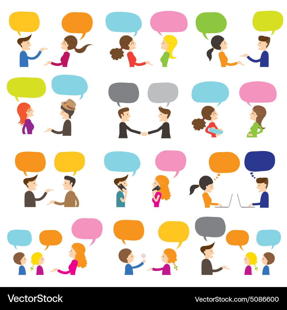 People conversation Royalty Free Vector Image - VectorStock