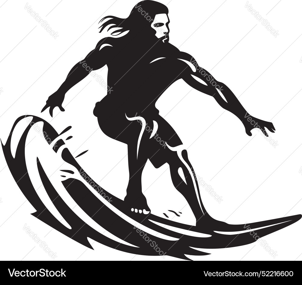 Surfing adventure black iconic surfboard design Vector Image