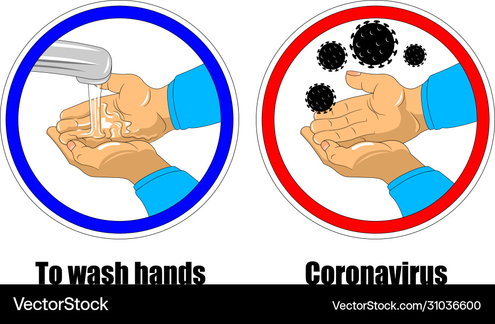 Wash hands Royalty Free Vector Image - VectorStock