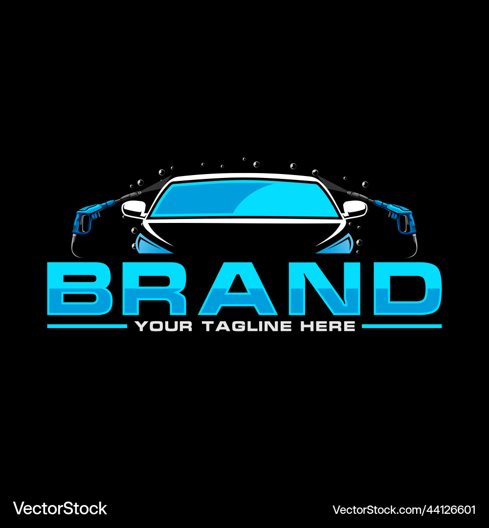 Detailing car logo and wash Royalty Free Vector Image