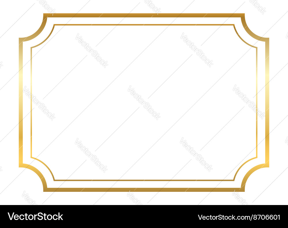 Gold frame beautiful simple golden design white Vector Image