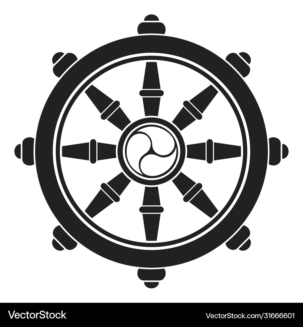 Icon with indian religion symbol dharmachakra Vector Image