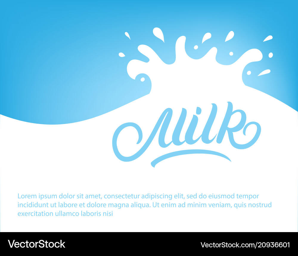 Milk wave with realistic splashes and drops Vector Image