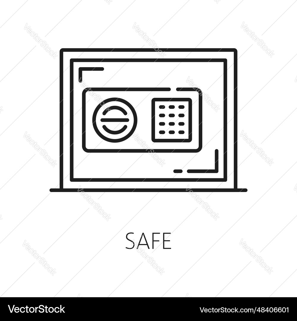 Safe box hotel room and facilities service icon Vector Image