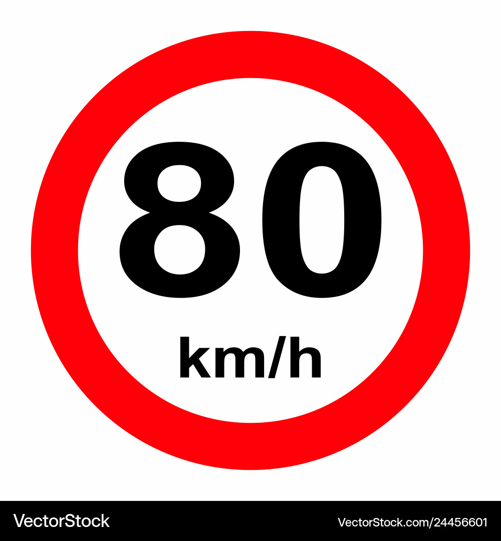 Speed limit traffic sign 80 – Royalty-Free Vector | VectorStock