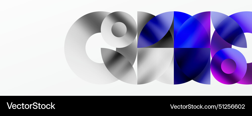 Abstract round geometric shapes with gradients Vector Image