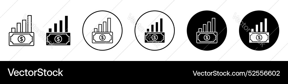 Capital gain icon set on white background Vector Image