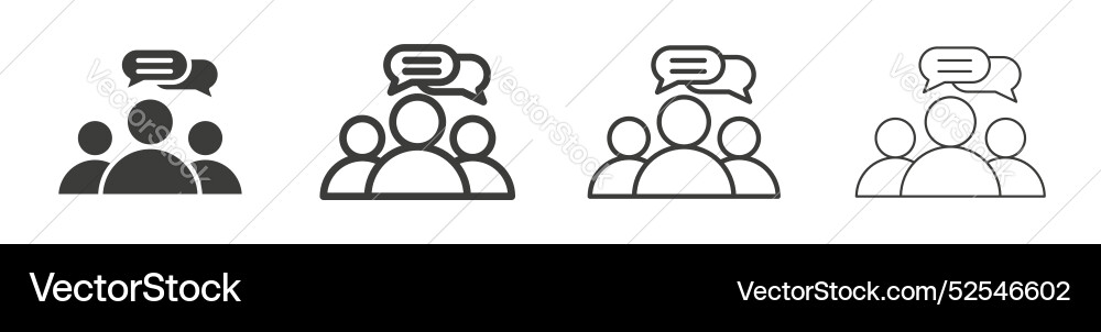 Public opinion icon set on white background Vector Image