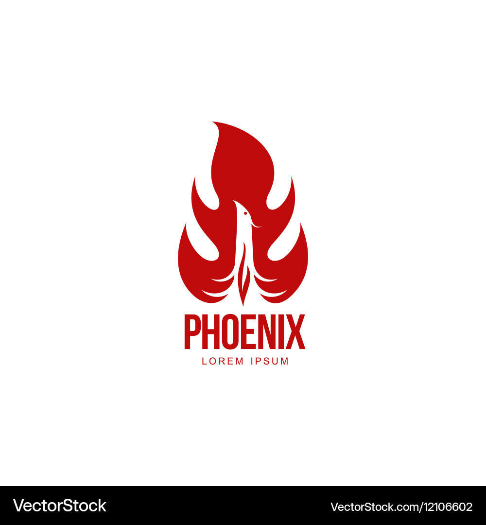 Stylized graphic phoenix bird resurrecting Vector Image