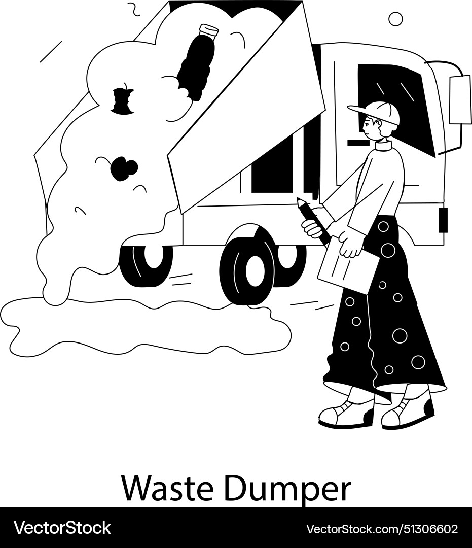 Waste dumper Royalty Free Vector Image - VectorStock