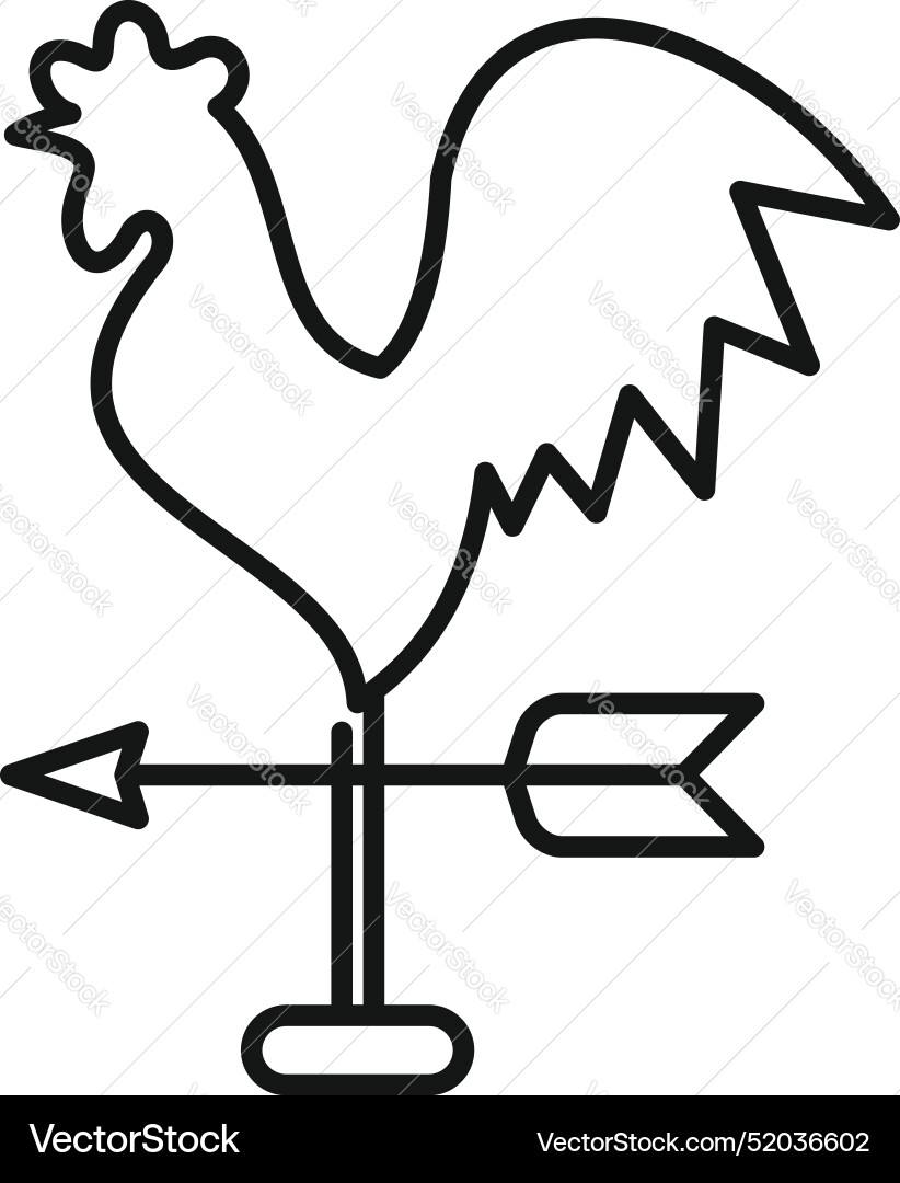 Weather vane showing wind direction with a rooster