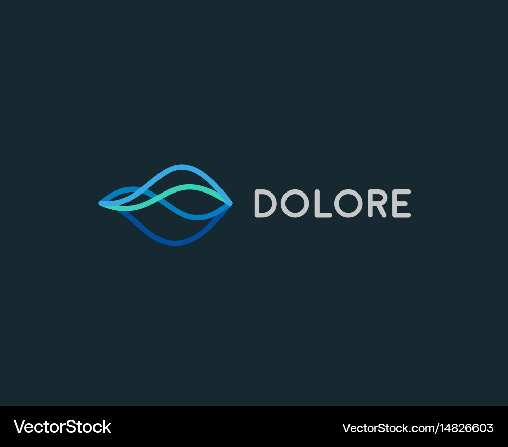 Abstract linear logotype wave flow logo symbol Vector Image