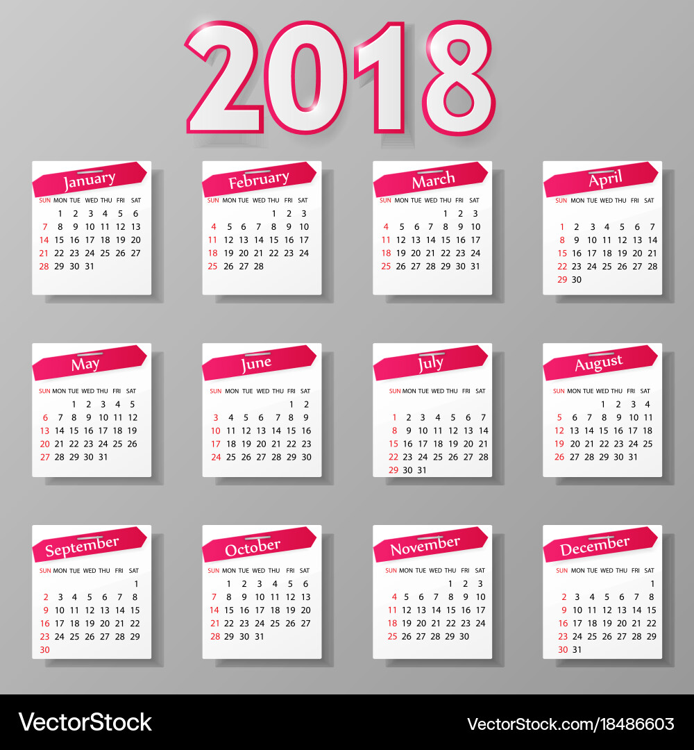 Calendar design Royalty Free Vector Image - VectorStock