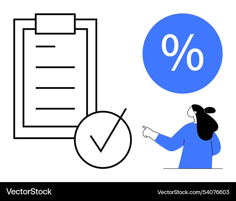 Checkliste mit Checkmark-Erneuerung und Prozent Vektorbild