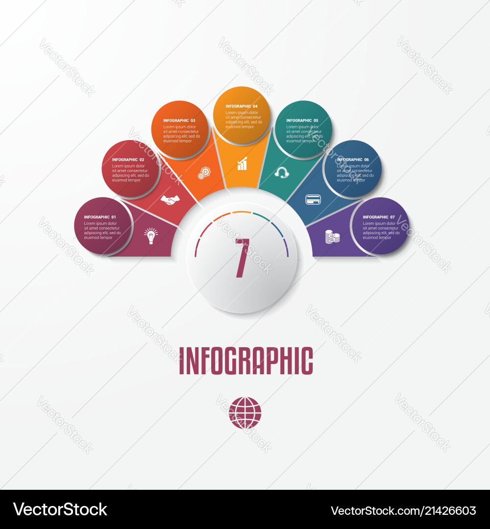 Elements infographics conceptual cyclic processes Vector Image