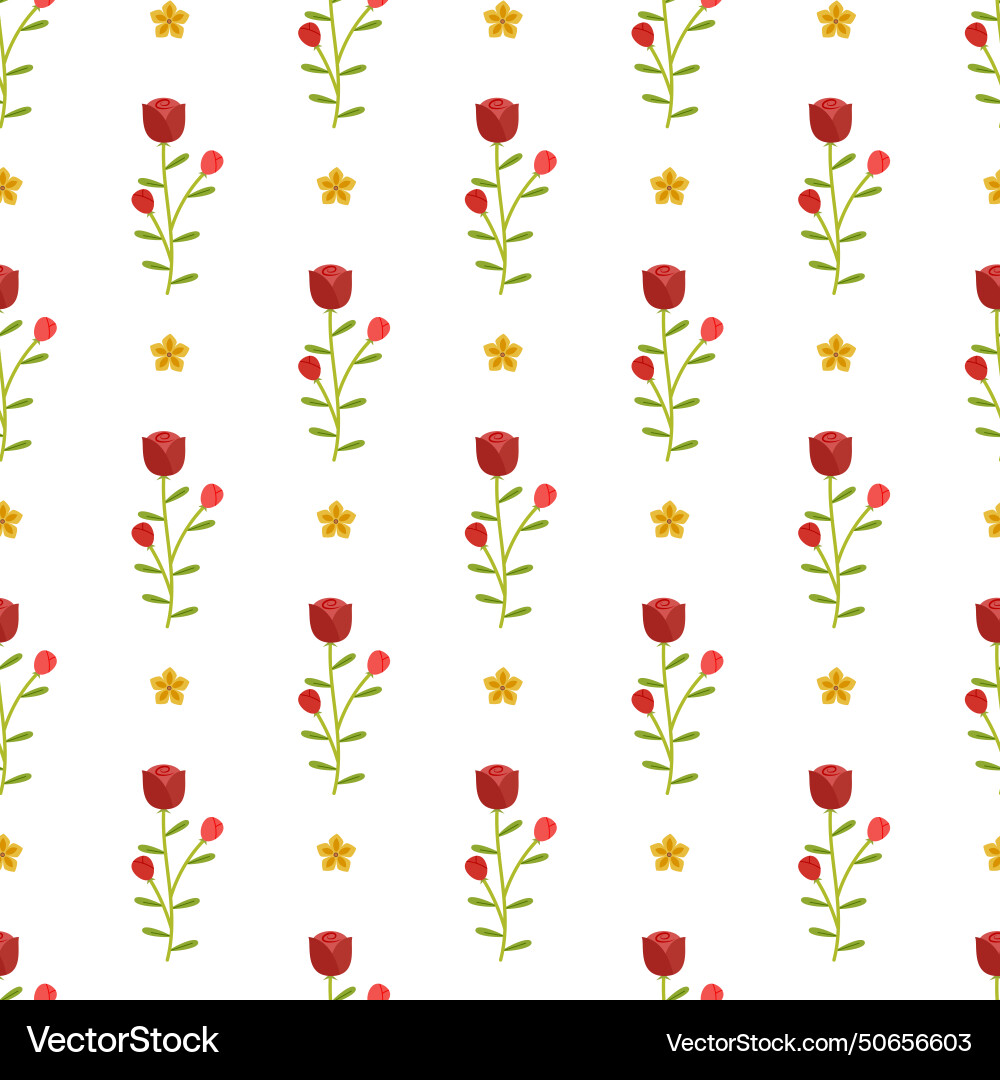 Free hand drawn pressed flowers pattern Royalty Free Vector