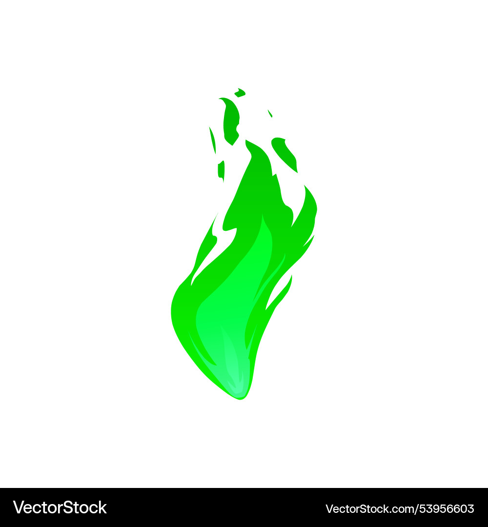 Green gas or fire flame icon burning painted Vector Image
