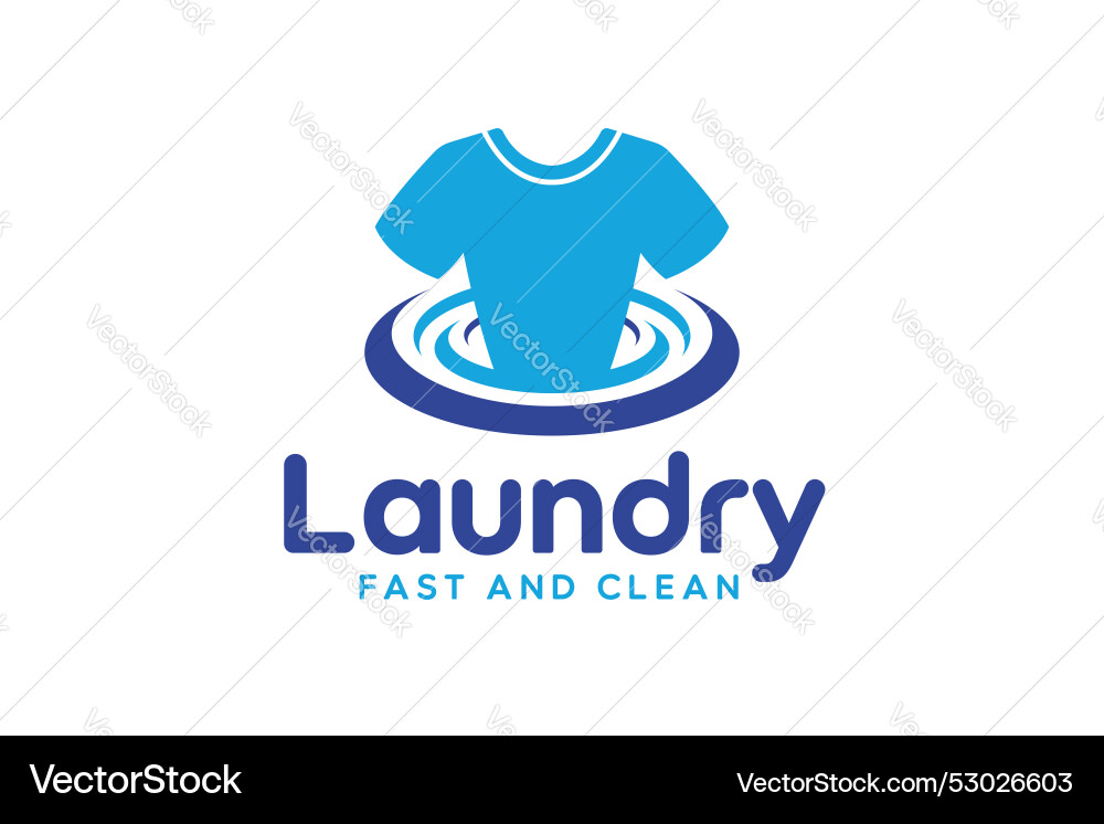 Laundry logo design template fast and clean Vector Image