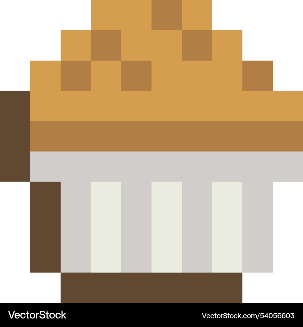 Pixel Kunst Cupcake Lizenzfreies Vektorbild - VectorStock