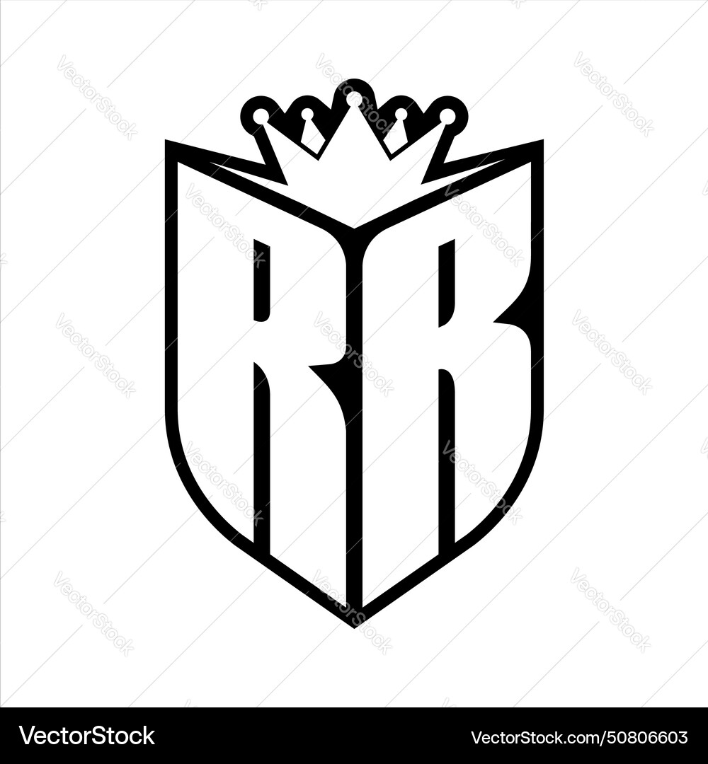 Rr letter bold monogram with shield shape Vector Image