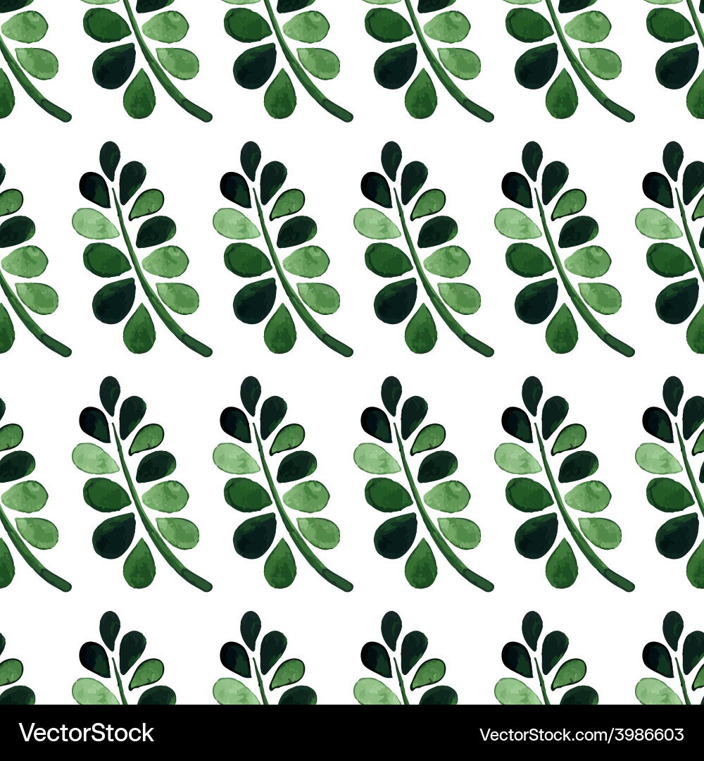 Watercolor Leaf Pattern Royalty Free Vector Image