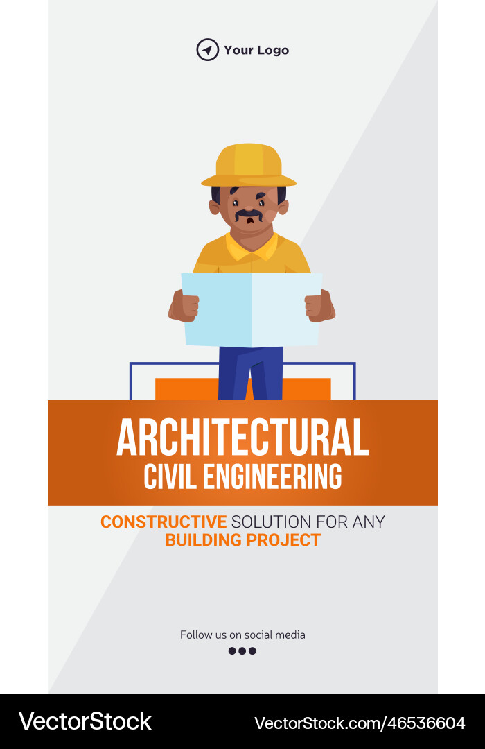 Architectural civil engineering portrait template Vector Image