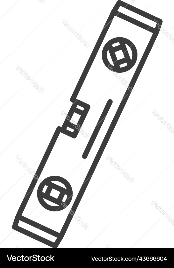 Bubble or spirit level tool isolated outline icon Vector Image