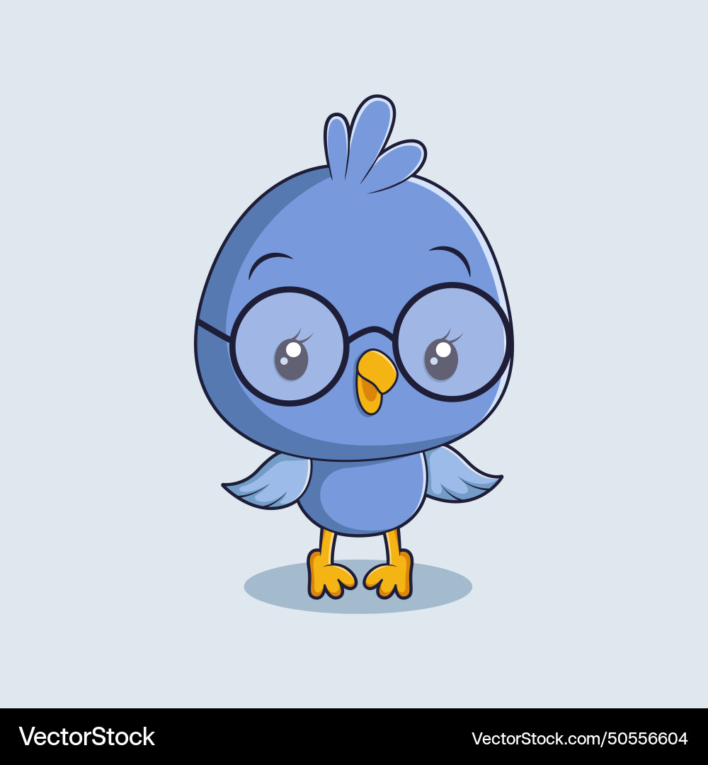 Cute bird character design Royalty Free Vector Image
