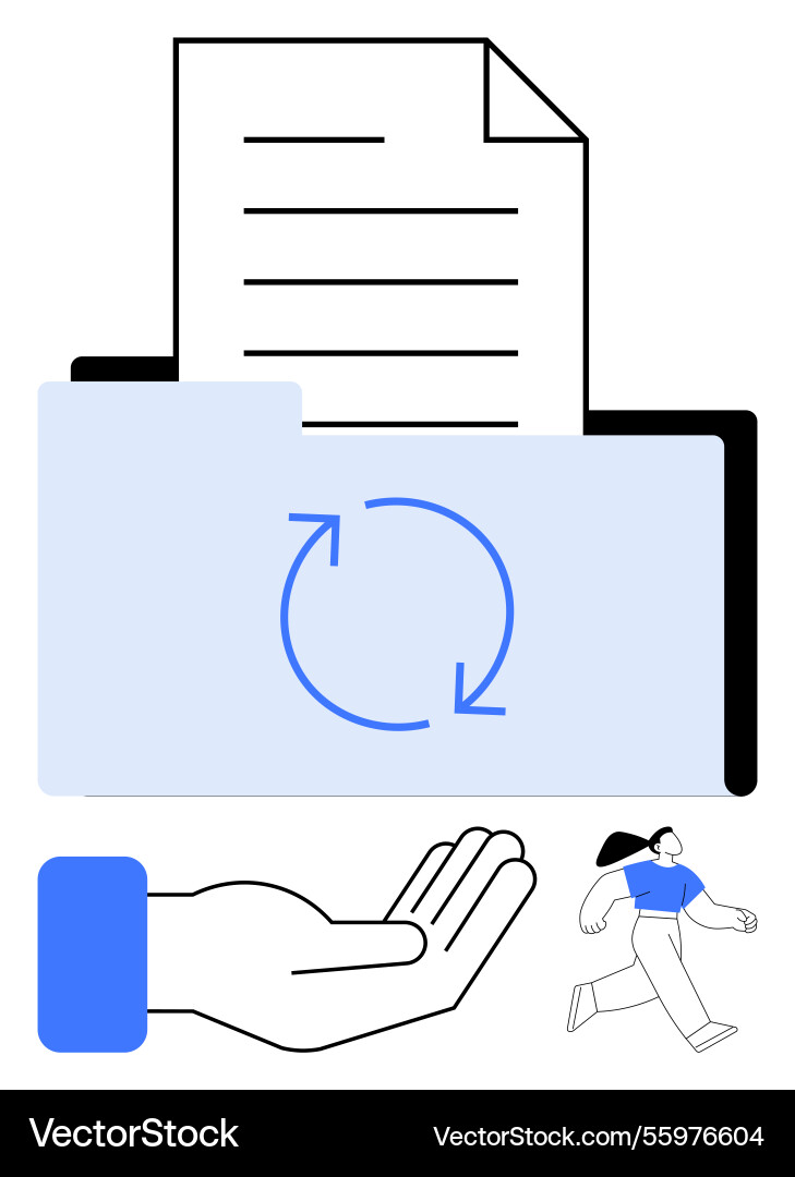 Document workflow and file synchronization Vector Image