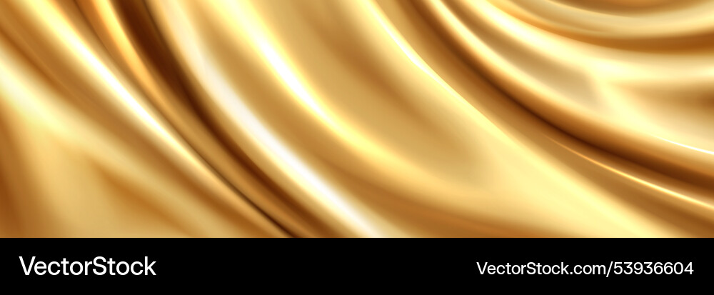 Golden silk fabric background Royalty Free Vector Image