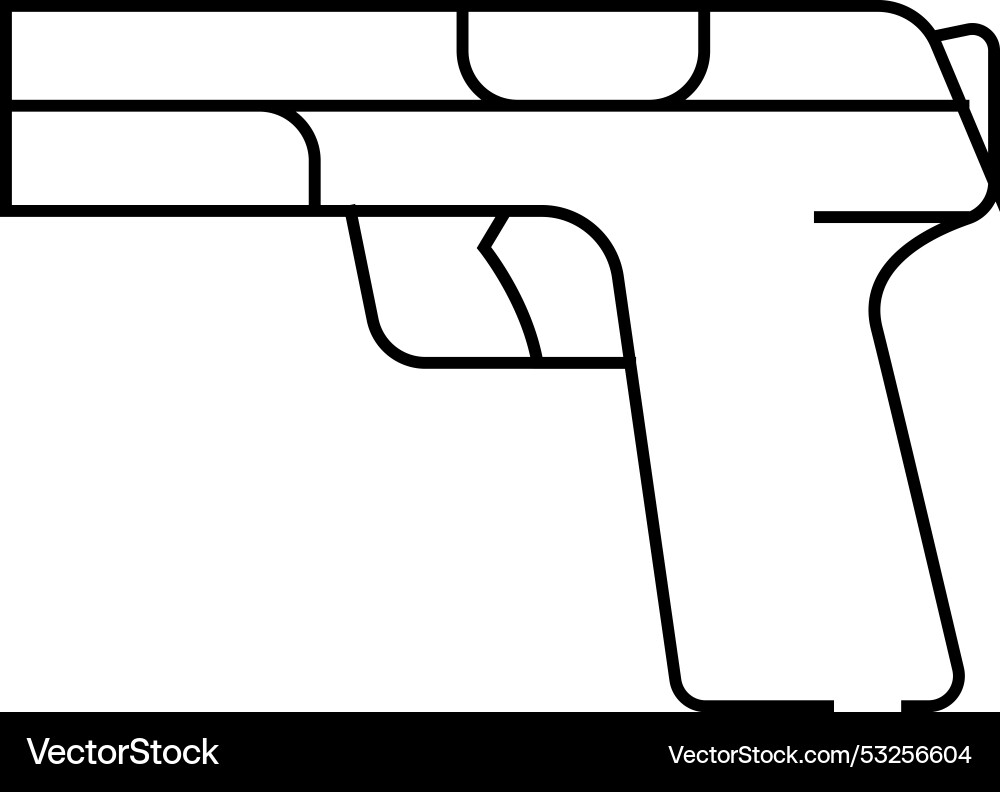 Handgun weapon line icon Royalty Free Vector Image